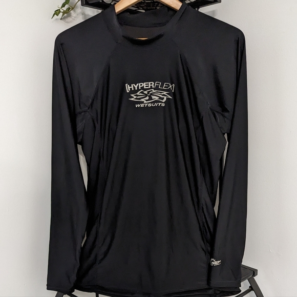 Hyperflex | Shirts | Hyperflex Wetsuits Uv Shield Black Logo Long ...